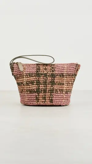 Burberry Margate Raffia Pouch - Pink