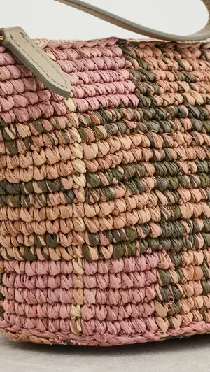 Burberry Margate Raffia Pouch - Pink