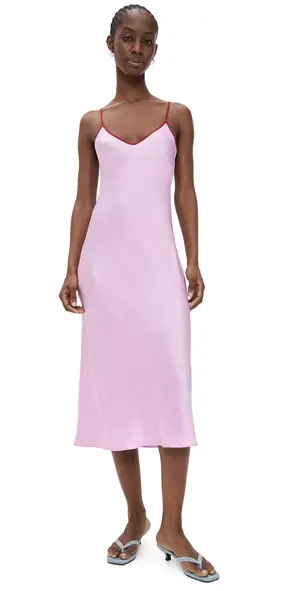 Comme Si Silk Bias Slip Dress - Dahlia