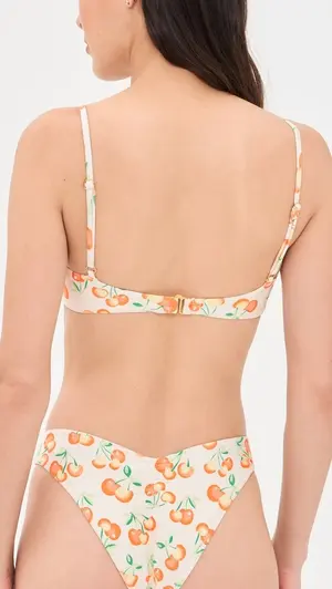 MONTCE Simonette Bikini Top With Cherry Print - Cherry Sherbet