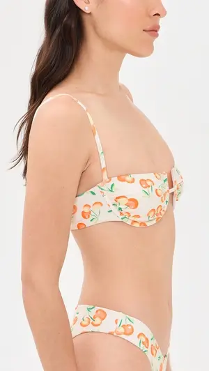 MONTCE Simonette Bikini Top With Cherry Print - Cherry Sherbet