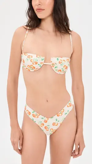 MONTCE Simonette Bikini Top With Cherry Print - Cherry Sherbet