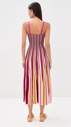Simkhai Soleil Strapless Stripe Knit Midi Dress