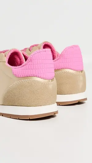 BACK 70 Satin Sneakers With Suede Trim - Beige