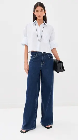 TWP Cotton Striped Shirt - White / Blue