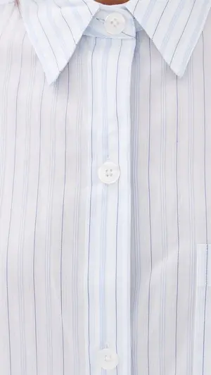 TWP Cotton Striped Shirt - White / Blue