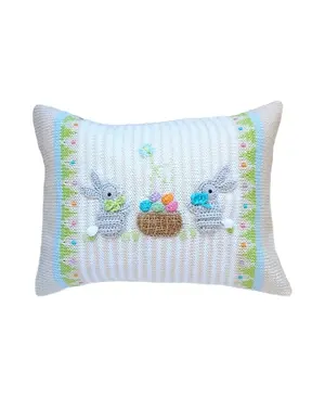MELANGE COLLECTION Knit Cotton Easter Basket Bunny 8x11 Pillow