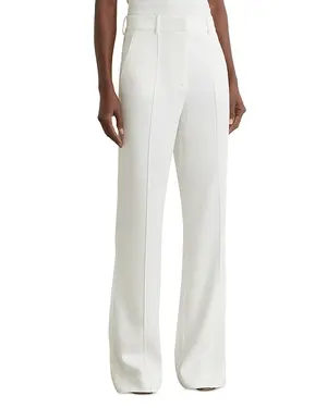 REISS Petites Quinn Wide Leg Pants - Ivory