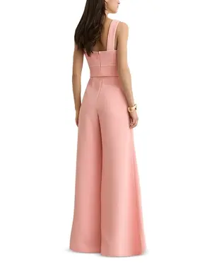 REISS Petites Dion Belted Wide Leg Jumpsuit