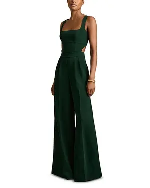 REISS Petite Wide Leg Jumpsuit - Green