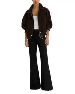 REISS Petites Athena Flare Leg Jeans - Black
