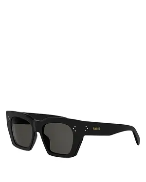 Celine 3 Dots Square Frame Sunglasses - Black/smoke