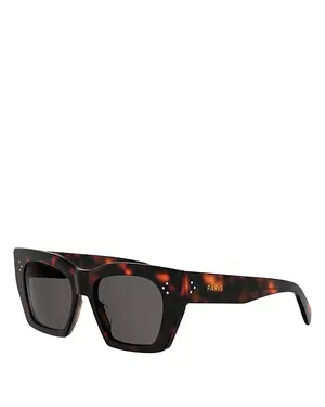 Celine 3 Dots Square Frame Sunglasses 53mm - Havana/smoke