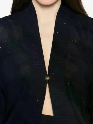 PANICALE Sequin Embellished Striped Cardigan
