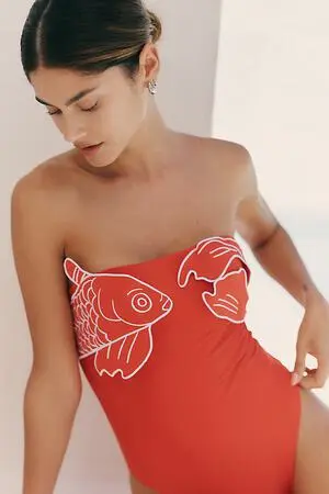 Farm Rio 3d Fish One-piece Swimsuit