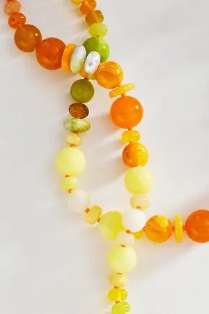 Anthropologie Multi-color Beaded Necklace - Citrus
