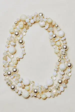 Anthropologie Multi-color Beaded Necklace - White