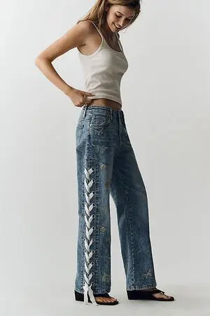 DRIFTWOOD Lacey High-rise Wide-leg Jeans