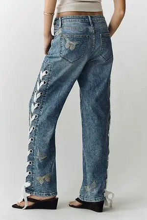DRIFTWOOD Lacey High-rise Wide-leg Jeans