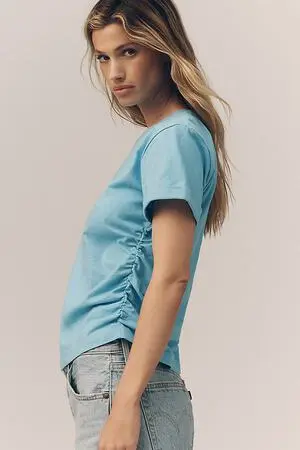 Anthropologie Ruched Asymmetric T-shirt