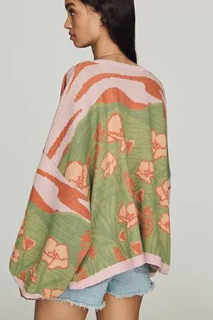 BEL KAZAN Floral Landscape Cardigan