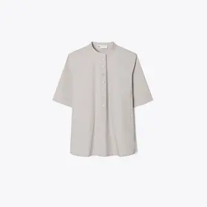 Tory Burch Cotton Chambray Camp Shirt