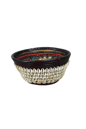 Botanical Boys Green / Brown / Red Vintage Hausa Bowl One Eight - Green/brown/red