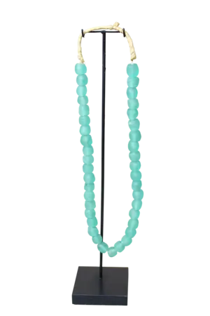 Botanical Boys Ghana Glass Beads Necklace - Blue
