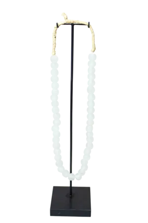 Botanical Boys Ghana Glass Beads Necklace - White