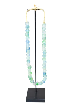 Botanical Boys Ghana Glass Beads Necklace - Blue