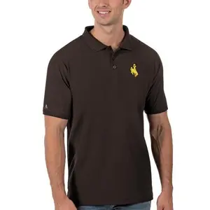 ANTIGUA Wyoming Cowboys Legacy Pique Polo - Brown