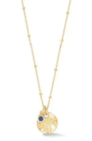 DOWER & HALL Hammered Disc & Blue Sapphire Array Necklace