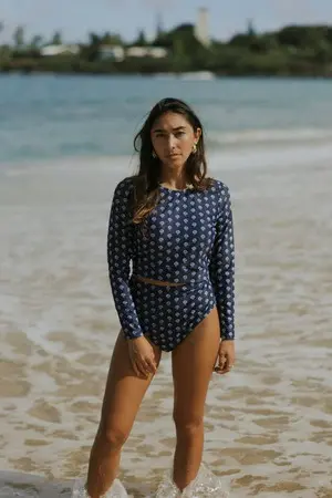 Geode Swimwear Topanga Long Sleeve Rashguard Swim Top