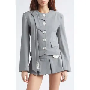 Sandy Liang Briar Tie Stretch Suiting Jacket