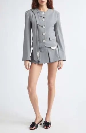 Sandy Liang Briar Tie Stretch Suiting Jacket