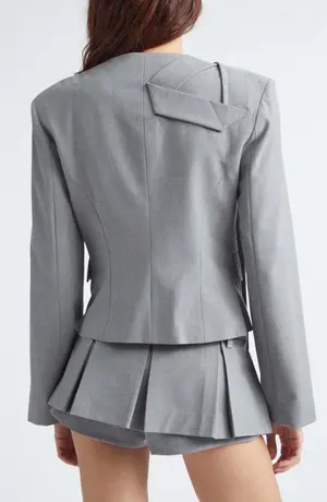 Sandy Liang Briar Tie Stretch Suiting Jacket