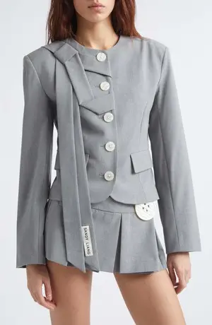 Sandy Liang Briar Tie Stretch Suiting Jacket
