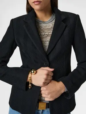Missoni Single-breasted Blazer In Cotton And Viscose Tone-on-tone Zigzag