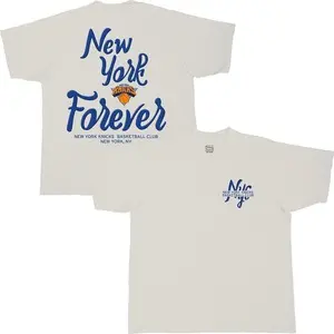 STADIUM ESSENTIALS New York Knicks "forever" Graphic T-shirt - Cream