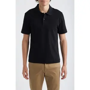 Vince Peach Cotton Jersey Polo Shirt - Black