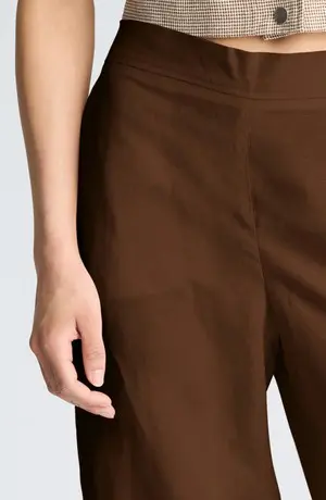KENNETH COLE Linen Blend Wide Leg Pull-on Pants