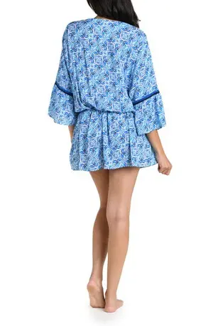 La Blanca Costa Azul Bell Sleeve Drawstring Waist Cover-up Tunic
