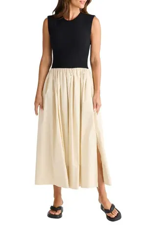 BRAVE+TRUE Daphne Sleeveless Dress - Ecru/black