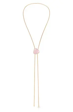 Ettika Tranquil Cove Bolo Necklace - Rose Quartz