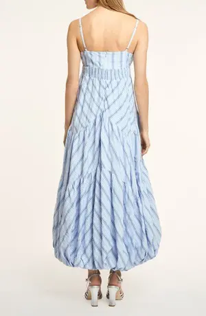 Cinq À Sept Evory Stripe Bubble Hem Cotton Blend Sundress