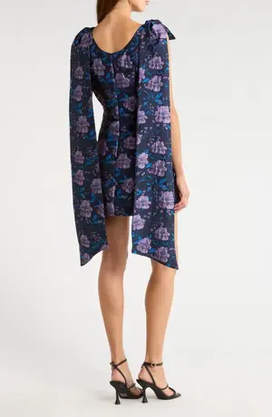 SUGARLIPS Nicole Floral Jacquard Bow Minidress