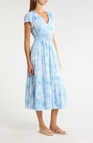 SUGARLIPS Seraphina Floral Print Ruffle Hem Maxi Dress