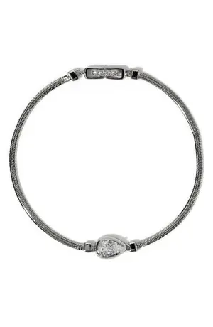 Nadri Delancey Line Bracelet With Pear-shaped Cubic Zirconia - Rhodium