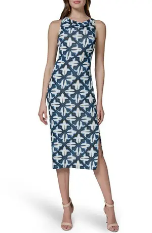 Donna Karan New York Printed Midi Sheath Dress - Nightfall