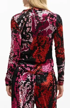 Desigual Floral Print Cowl Neck Long Sleeve Shirt